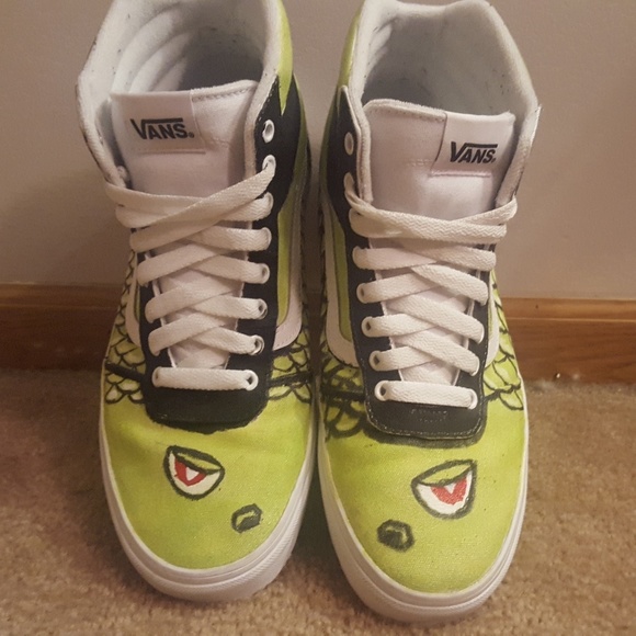 Vans | Shoes | Custom Painted Dragon Scale Vans Ward Hi | Poshmark